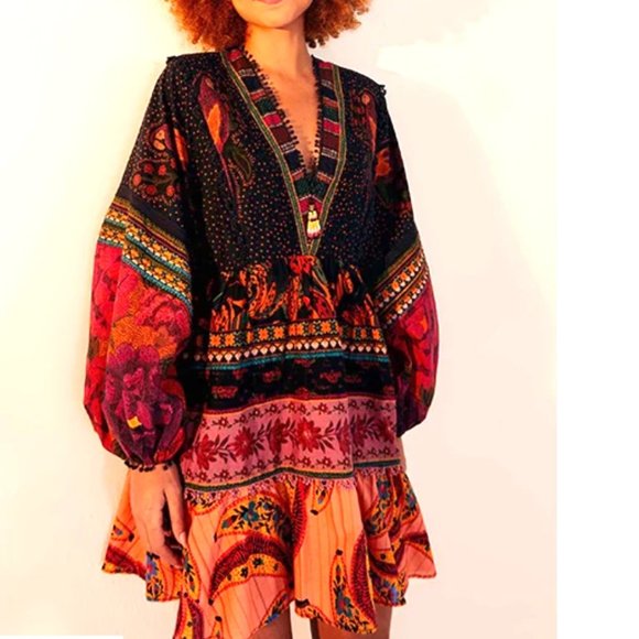 FARM Rio | Dresses | Farm Rio Mixed Patchwork Minidress | Poshmark